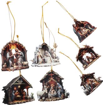 Hemoton 7st&uuml;cke Krippenanh&auml;nger Aus Acryl F&uuml;r Weihnachtsdekoration H&auml;ngende Ornamente F&uuml;r Weihnachtsbaum Und Kr&auml;nze Weihnachtskrippenornament F&uuml;r Festliche At