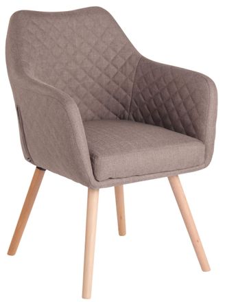 Clp Esszimmerstuhl Gent mit Stoffbezug I Polsterstuhl Mit Armlehne I Sitzfl&auml;che Gepolstert I Polsterstuhl Mit Einer Max. Belastbarkeit 120 kg, Farbe:Taupe