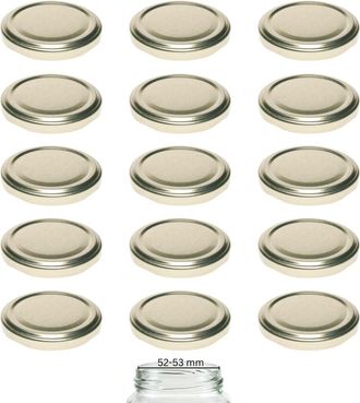 mikken Art 15 Deckel TO 63/6,6 cm pasteurisierbar für Marmeladengläser Twist-Off Ersatzdeckel Schraubdeckel für Sturzgläser, Einmachgläser gold