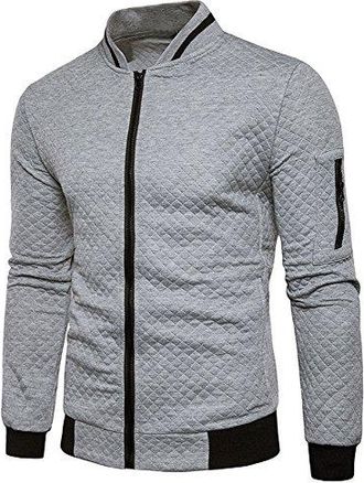 Generic Sweatshirts &agrave; manches longues avec fermeture &eacute;clair compl&egrave;te pour hommes, sans capuche, cardigans pour hommes, pull &agrave; fermeture &eacute;clair compl&egrave;te pour h