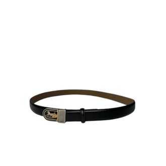 Celine Ceinture boucle cal&egrave;che vintage doccasion - Femme - Pre-owned - Noir - Taille: ONE Size