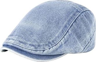 Generic Chapeau vintage en denim d&eacute;lav&eacute; for femme, casquette de taxi, chapeau plat d&eacute;t&eacute; for le soleil Pour lautomne et lhiver(Light blue)