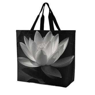 Generic Noir Et Blanc Sac Courses Grand Tote Bag Imperm&eacute;able Sac Fourre-Tout Pour Gym Travail Shopping