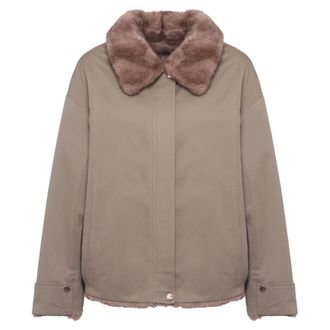 Bully Jacke aus Baumwolle mit Kunstpelzfutter - - Jackets - Damen - Braun - XS