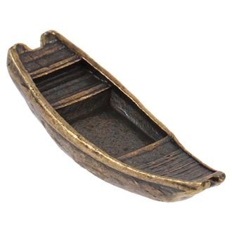 Cabilock Kleiner Kupferboot Miniatur Bootsmodell aus Kupferlegierung f&uuml;r Mikrolandschaften Strand Deko Klein Bruchfest Wiederverwendbar