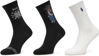 Polo Ralph Lauren Lange Socken Bear Snowflake 455P18210001 Schwarz