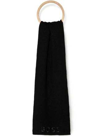 BOSS écharpe à logo brodé - Noir