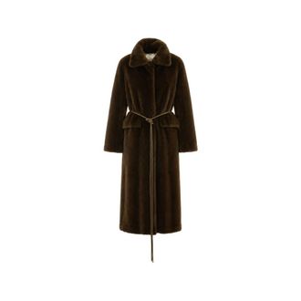 VALENTINI 1972 Valentini 1972 - Manteau en fausse fourrure avec ceinture - Femme - Vestes - Brun - Taille: 38 FR