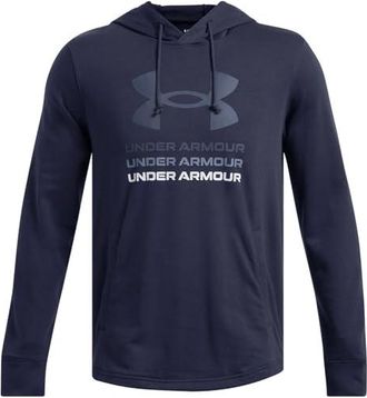 Under Armour Sweat &agrave; Capuche Rival Terry Graphic pour Homme, Bleu Marine Minuit/Bleu Technique, M