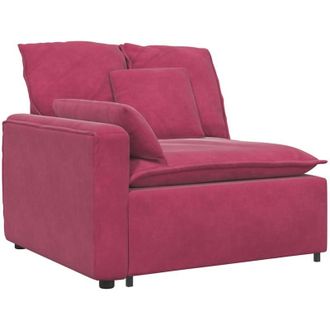 vidaXL Modulares Sofa Endmodul mit Armlehne Kissen Weinrot 100 cm Vidaxl
