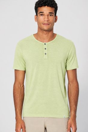 Hempage Hempage Herren vegan Henley T-Shirt Solid Matcha Gr&uuml;n
