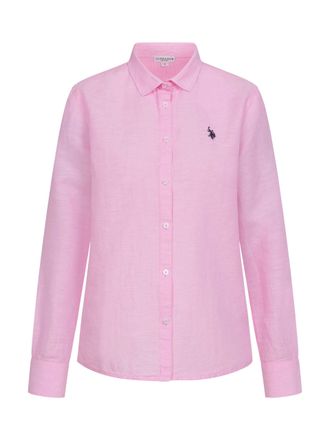U.S.Polo Association Damen Leinenshirt aus Leinen-Baumwollmix