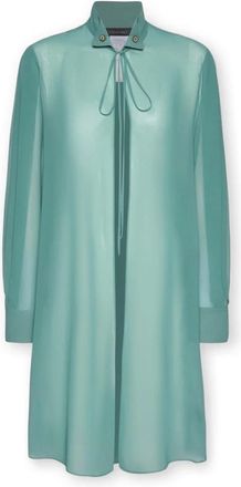 Elena Miro Femme, Blouses et Chemises, Bleu, Taille: 42 FR Chemise Longue en Georgette