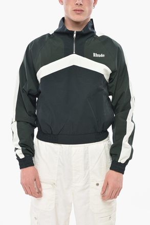 Rhude Zweifarbiger Anorak aus Nylon und Baumwolle mit halbem Rei&szlig;verschluss Rhude