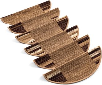 RugsX Treppenteppich Adagio Stufenmatten, Selbstklebend, 64x22 cm + 3,5cm Vorderkante, beige, 14 St&uuml;ck