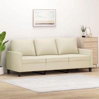 vidaXL 3-Sitzer-Sofa Creme 180 cm Kunstleder - Vidaxl
