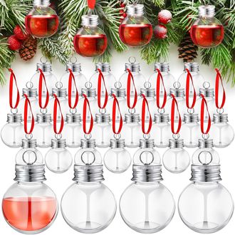 Patelai Weihnachtskugeln, Schnapsglas, Ornament, Kunststoff, befüllbar, Weihnachtsbaumschmuck, Wasserflasche, Glühbirnen für Urlaub, Party, Dekoration, drinne