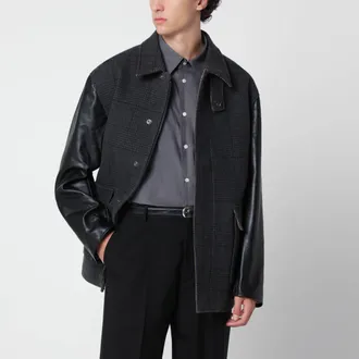 Our Legacy Karierte Still Jacke aus Wolle und Leder