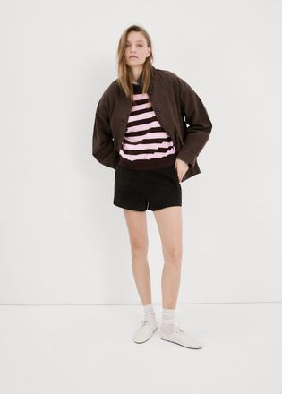 Mango Gestreifter Strickpullover schokolade - Damen - XXS - MANGO