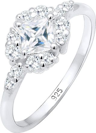Elli PREMIUM Ring Damen Verlobung Zirkonia Steine Romantisch in 925 Sterling Silber