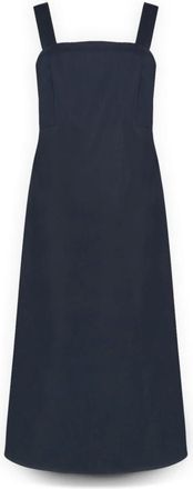 Elena Miro Femme, Robes, Bleu, Taille: 52 FR Longue robe satin&eacute;e en coton m&eacute;lang&eacute;