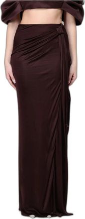 Elisabetta Franchi Lange Viskose-Rock - - Skirts - Damen - Braun - M