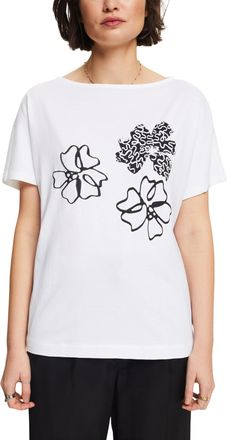 Esprit Damen 024ee1k324 T-Shirt, 100/White, M