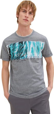 Tom Tailor Herren T-Shirt 1035550, 16198 - Navy Offwhite Thin Stripe, L