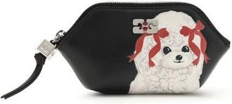 Ganni Femme, Accessoires, Noir, Taille: ONE Size Porte-monnaie Bou avec Caniche