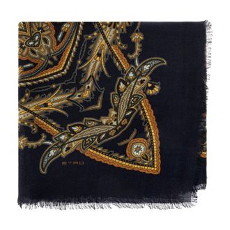 Etro &Eacute;charpe en laine - Femme - Accessoires - Bleu - Taille: ONE Size