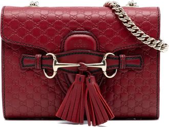 Gucci Hobo Bags - Mini Microguccissima Emily Crossbody - Gr. unisize - in Rot - f&uuml;r Damen