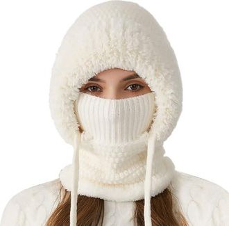 Generic Bonnet passe-montagne pour femme, multifonctionnel en tricot, coupe-vent, chaud pour filles