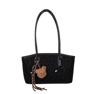 Generic Sac bandouli&egrave;re en PU imprim&eacute; l&eacute;opard, fourre-tout d&eacute;contract&eacute; grand format pour femmes