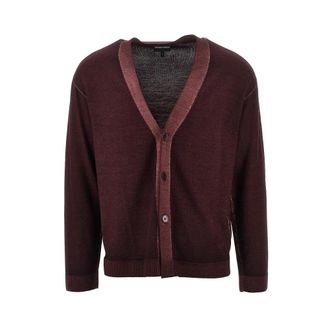 Emporio Armani Strickjacke aus Schurwolle - - Knitwear - Damen - Rot - M