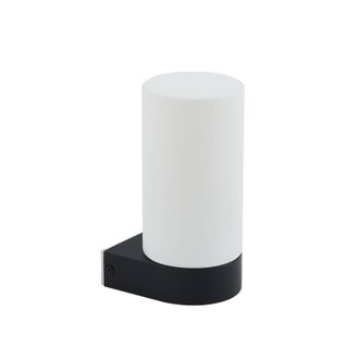 Lucande Wandleuchte, Wandlampe Bad Basolo (spritzwassergesch&uuml;tzt (Modern) in Schwarz aus Metall (1 flammig E14) - Wandleuchten Spiegelleuchte Badezimmer Wandb