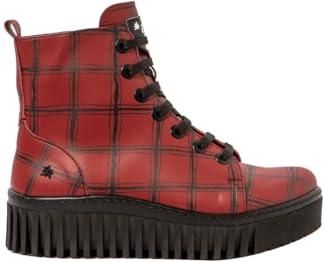 Art Femme 1513 Brighton Botte Oxford, Rouge/Tartan, 37 EU
