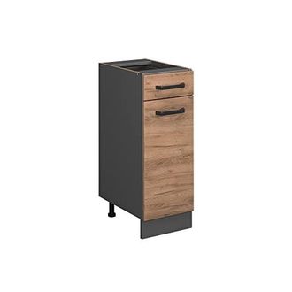 Vicco Meuble Cuisine R-Line, Ch&ecirc;ne de Force dor&eacute;/Anthracite, 30 cm sans Plan de Travail