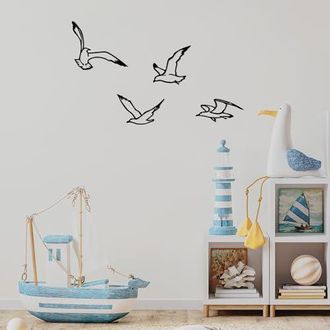 Hanah Home Stylish Black Decorative Metal Wall Accessory Set (4 Pieces) | 100% Metal, 1.5 mm Thick | Perfect for Home Decor, Easy Wall Hanging