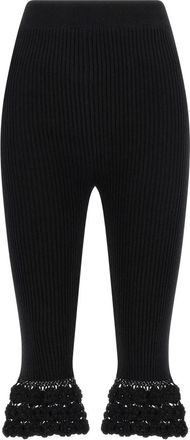 Ganni Femme, Pantalons, Noir, Taille: 36 FR Pantalon Crochet en Coton