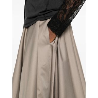 Balenciaga Womens Bubble Hem Skirt Beige Cotton Neutrals Full
