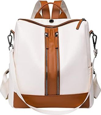 Generic Sac &agrave; dos en cuir assorti avec fermeture &eacute;clair pour &eacute;tudiant 15, blanc, taille unique