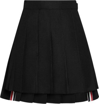 Thom Browne Femme, Jupes, Noir, Taille: 36 FR Mini-jupe pliss&eacute;e