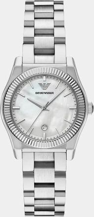 Emporio Armani Damenuhr aus Edelstahl in Silberoptik mit drei Zeigern