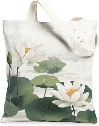 Generic Sac fourre-tout en toile r&eacute;utilisable pour le shopping, 33 x 38,1 cm, motif floral, arbre de mer, sac d&eacute;picerie r&eacute;utilisable pour femme, peinture flor