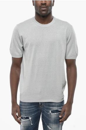 Altea Crewneck Linen-Blend T-Shirt Solid-Color size Xl