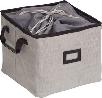 WENKO Aufbewahrungsbox Cool Grey - faltbar - verschließbar - 35 x 35 x 27 cm - Zellstoff - Wäschekorb - Wäschebox