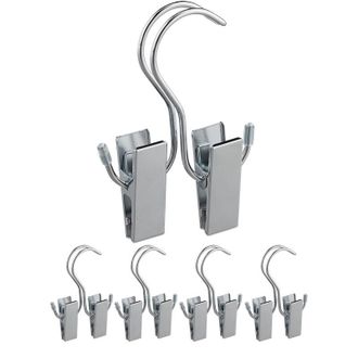 Relaxdays 50 x Stiefelklammern im Set, doppelte Klemme, gummiert, Aufbewahrung Stiefel & M&uuml;tzen, Eisen, Stiefelb&uuml;gel, silber