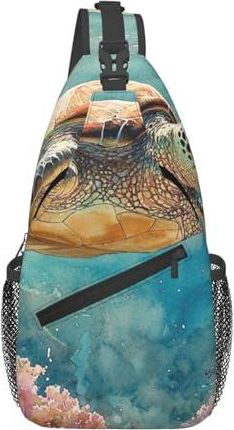 Generic Sac &agrave; bandouli&egrave;re tortue de mer, animal oc&eacute;anique, sac &agrave; bandouli&egrave;re de voyage pour homme, sac &agrave; dos de randonn&eacute;e pour homme