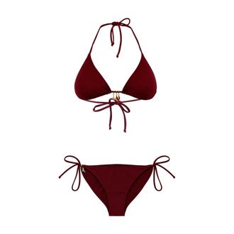MC2 Saint Barth Femme, Maillots de bain, Rouge, Taille: 38 FR Leah Triangle Bikini Top