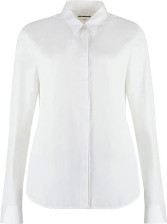 Jil Sander Femme, Blouses et Chemises, Blanc, Taille: 38 FR Classic Cotton Poplin Shirt
